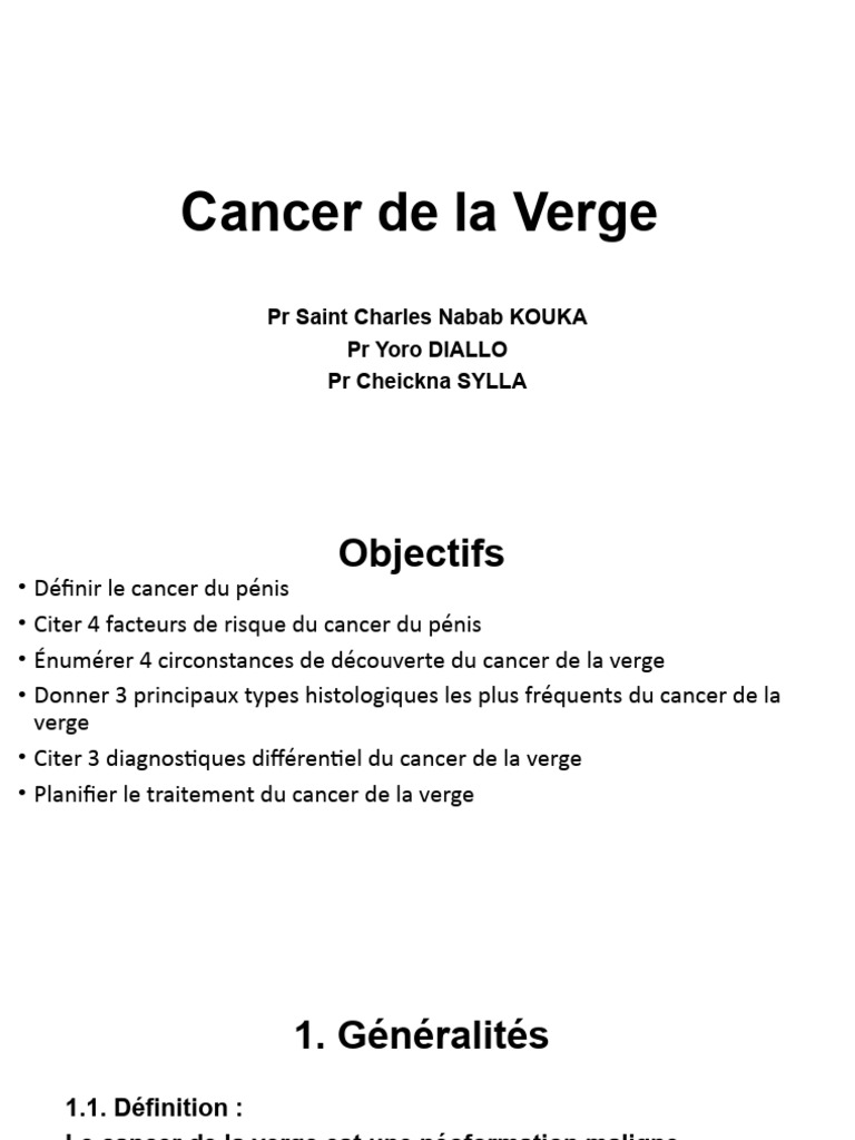 Cancer de la Verge : Définition et Traitement | PDF | Cancer | Médecine ...