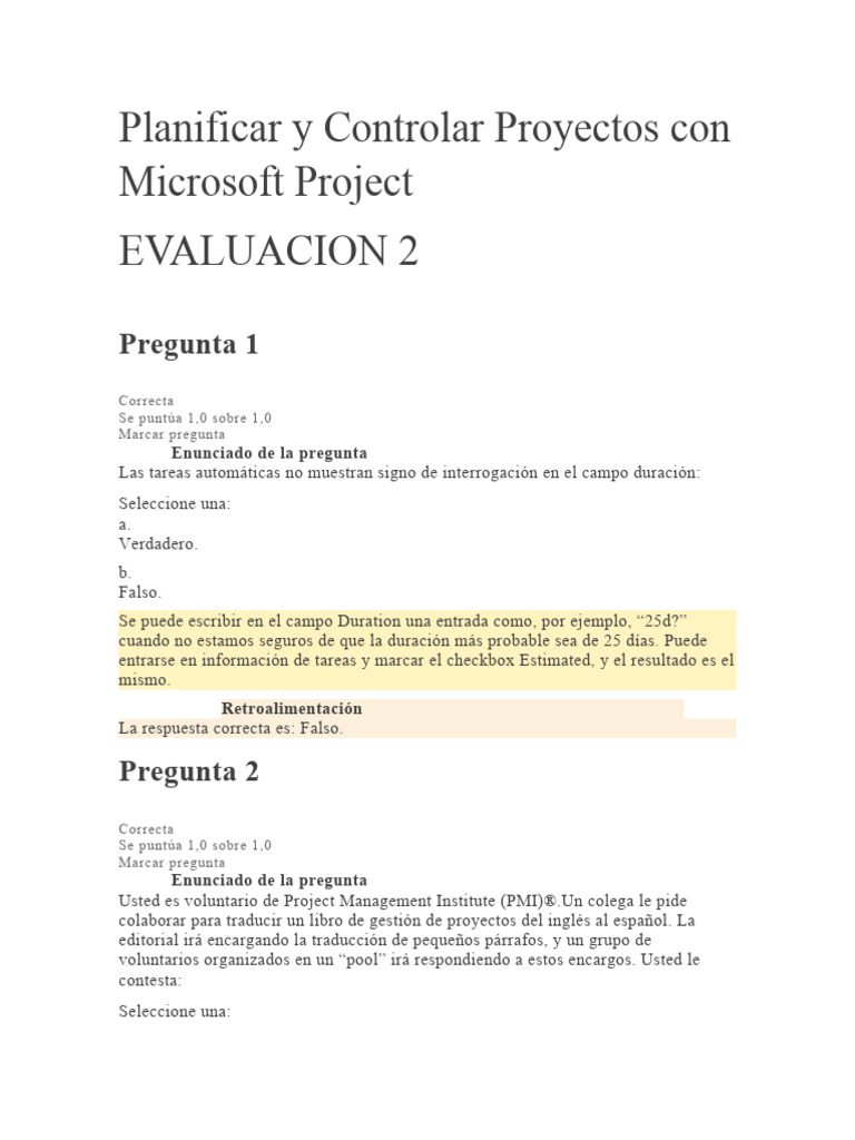 EVALUACION 2 Planificar y Controlar Proyectos Con Microsoft Project ...