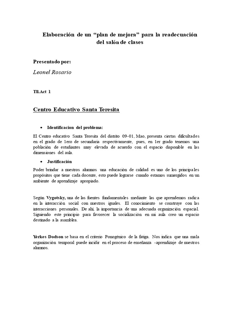 TII. Act.1 Rosario | PDF | Salón de clases | Enseñando