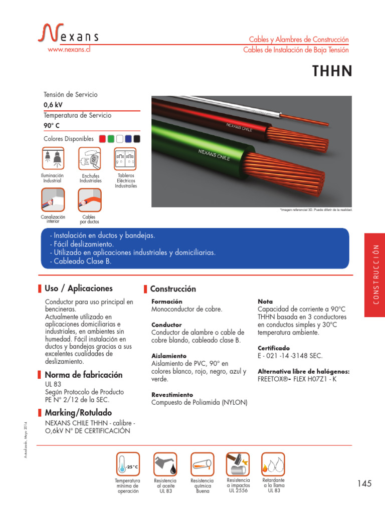 THHN | PDF | Cobre | Conductor electrico