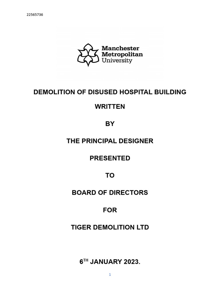 Demolition and Site Clearance of A Disused Building | PDF ...