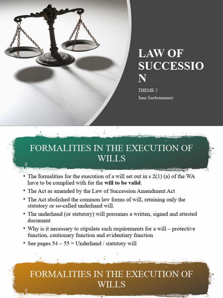 Law of Succession (LOSA) - LU3 - Theme 2 | Download Free PDF | Will And ...