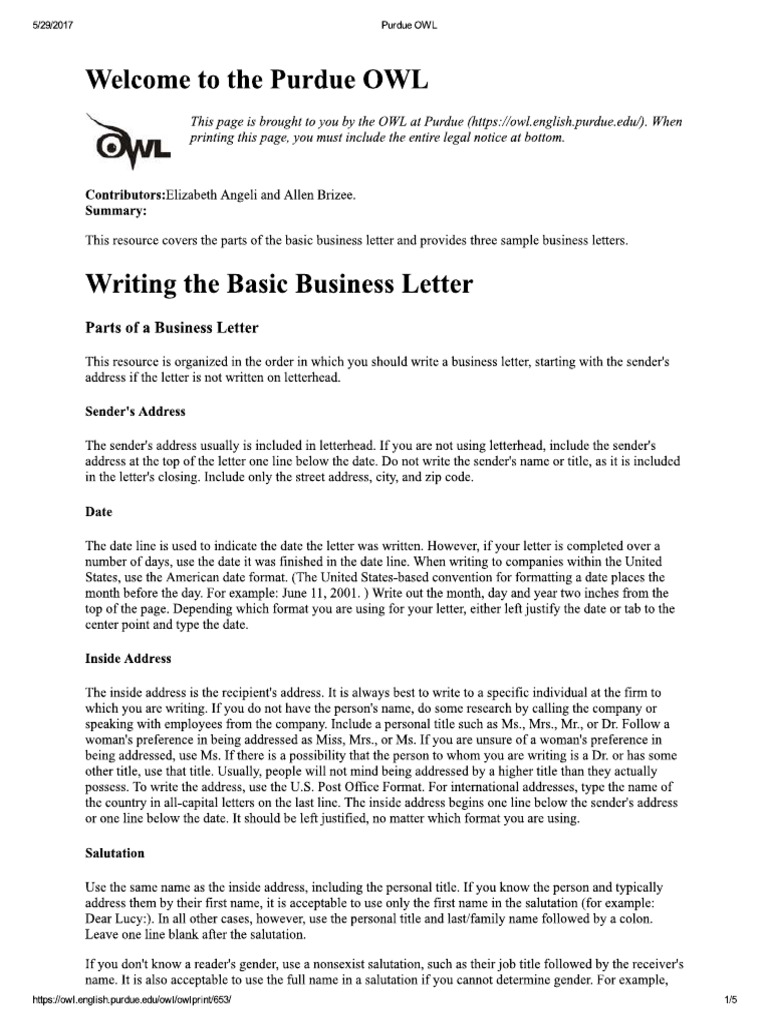 Sample Letters | PDF