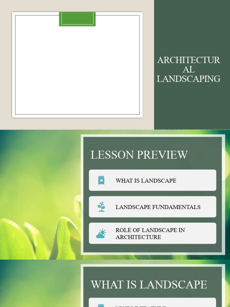 Landscape Architecture Fundamentals Guide | PDF
