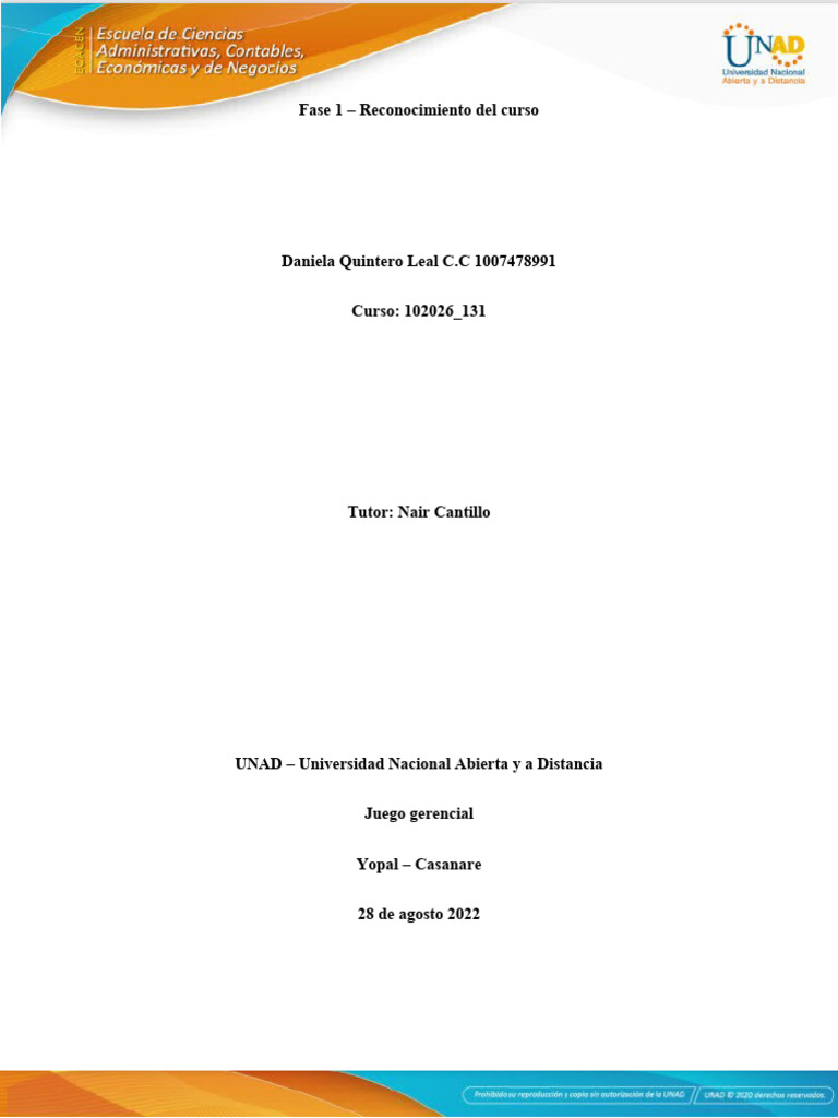 Tarea 1 - Juego Gerencial - Daniela - Quintero | PDF | Business | Toma de decisiones