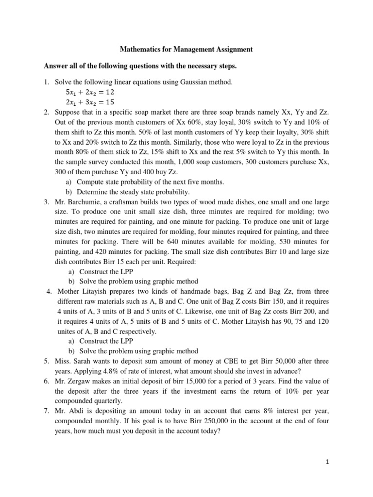 Mathes Assignment | PDF | Interest | Present Value