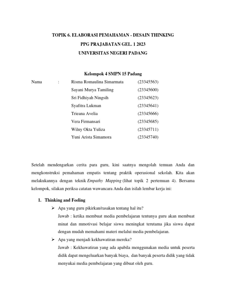 4 - Vera Firmansari - Elaborasi Pemahaman - DT - TP6 | PDF | Karier & Perkembangan