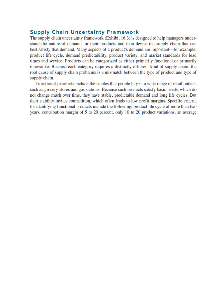 Reading Uncertainty Supply Chain Framework | PDF