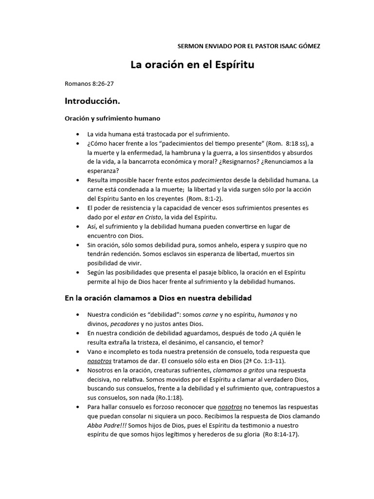 8 La Oracion en El Espiritu | PDF | Oración | Dios