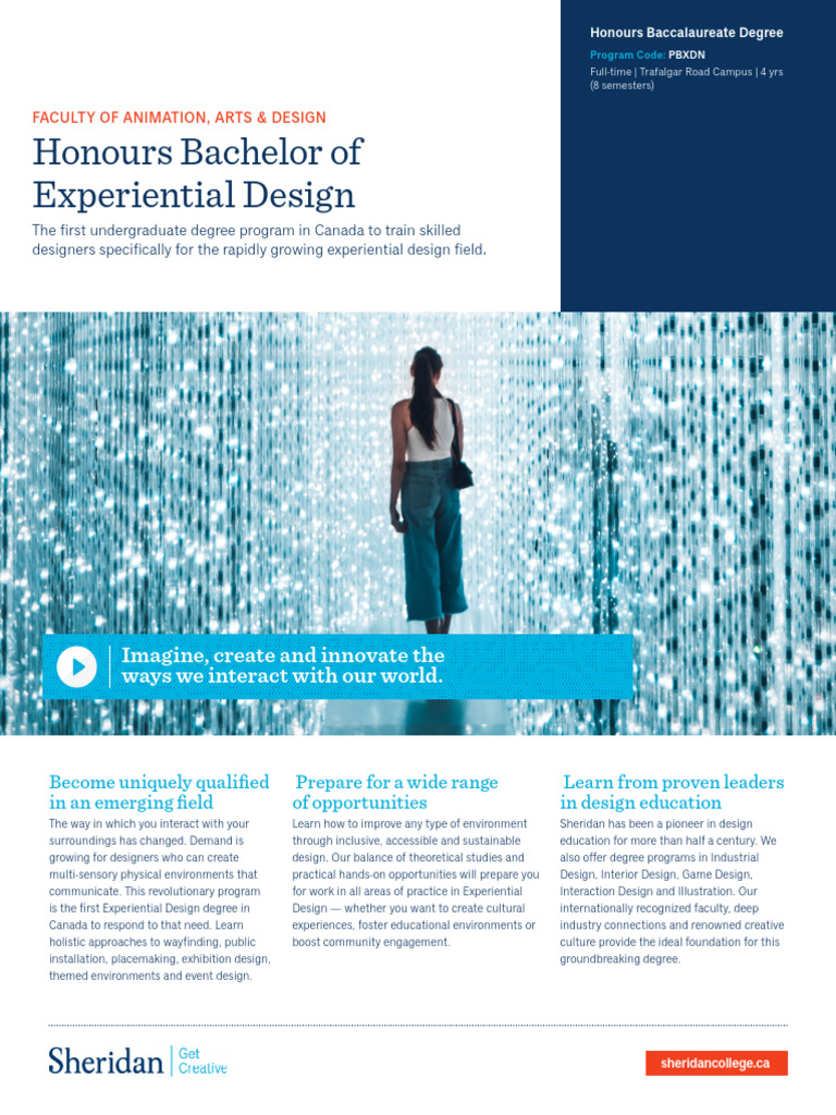 Honours Bachelor of Experiential Design | PDF | Academic Degree | Bachelor's Degree