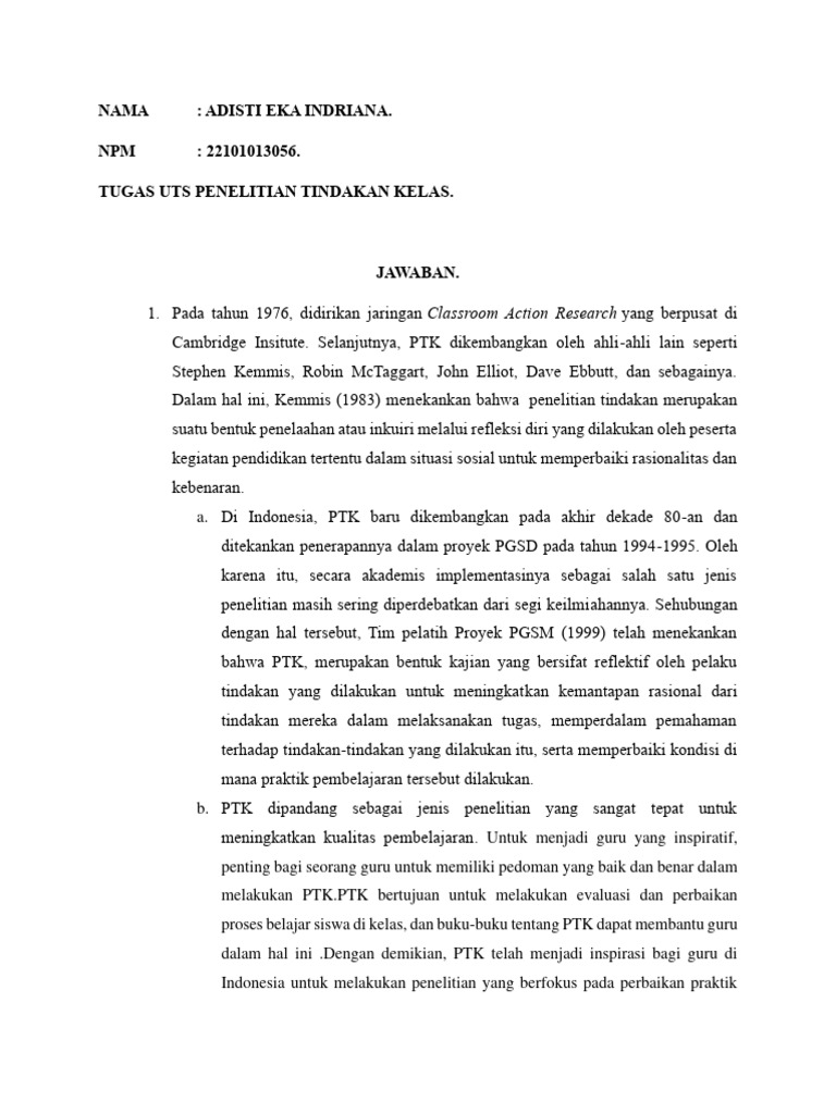 Adisti Eka I. - Uts PTK | PDF