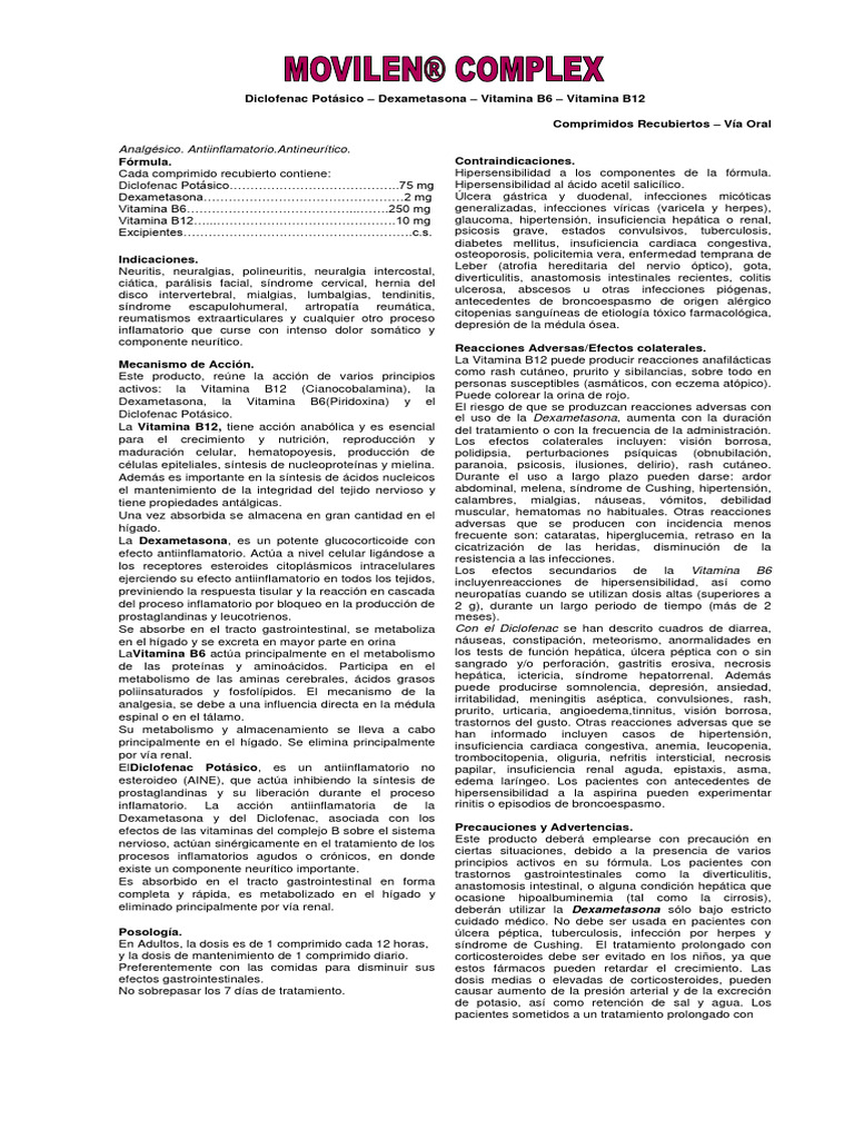 0ebbfe-PROSPECTO - Movilen Complex | PDF | Droga anti-inflamatoria libre de esteroides ...
