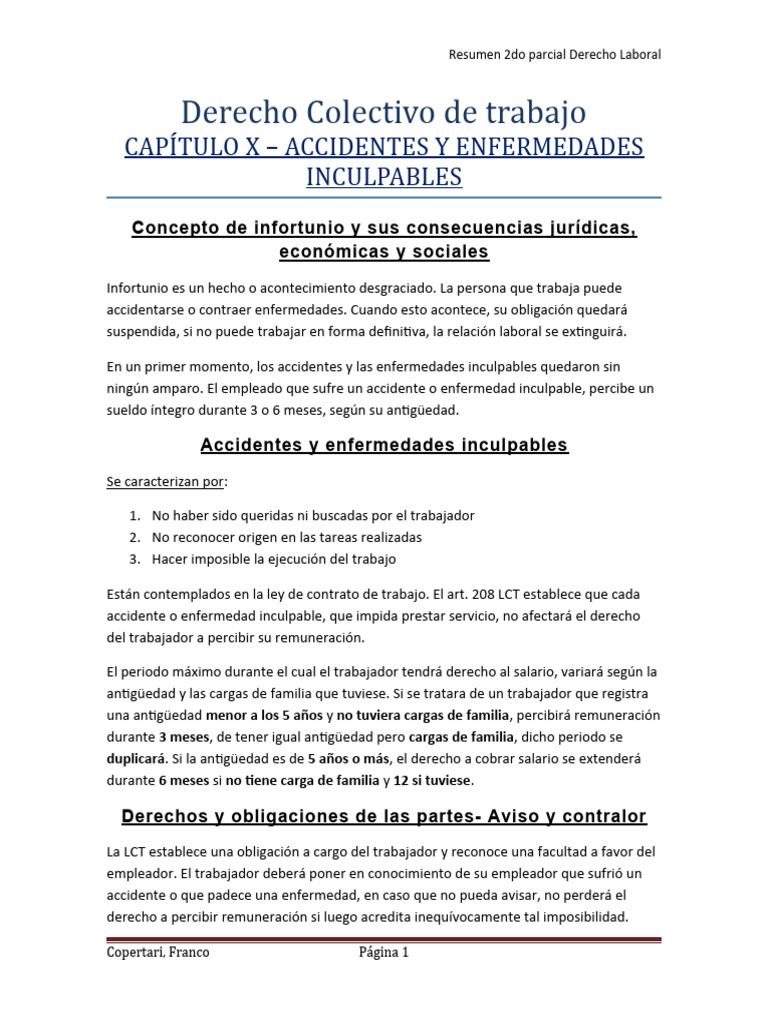 Resumen SEGUNDO PARCIAL Derecho Laboral | PDF | Sindicato | Derecho laboral