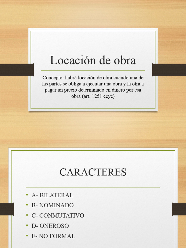 Conceptos Clave de Locación de Obra | PDF | Derecho civil (sistema ...