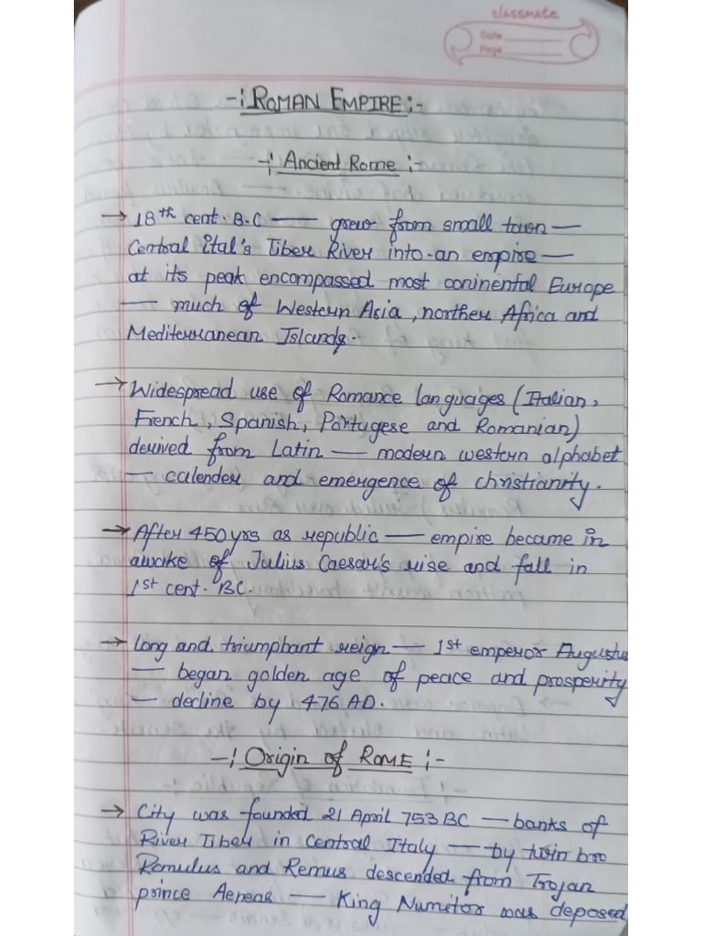 Lecture Notes of Roman Empire | PDF