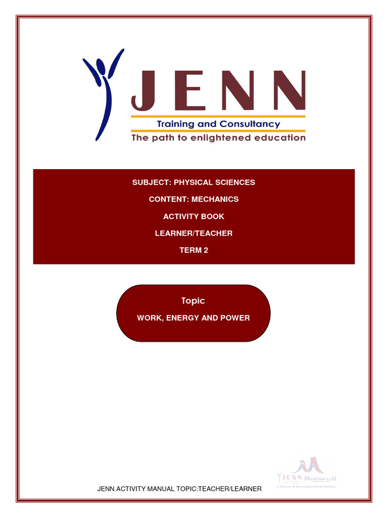 Work, Energy & Power Activity Book-1 | PDF | Force | Friction