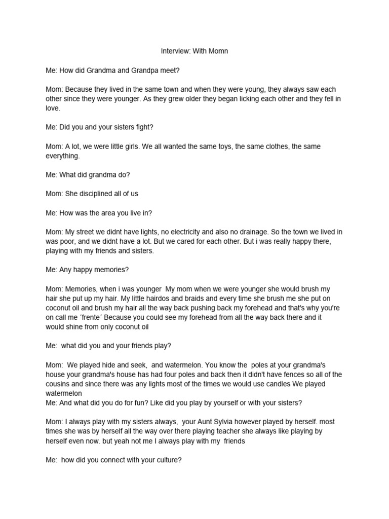 Interview Mom | PDF