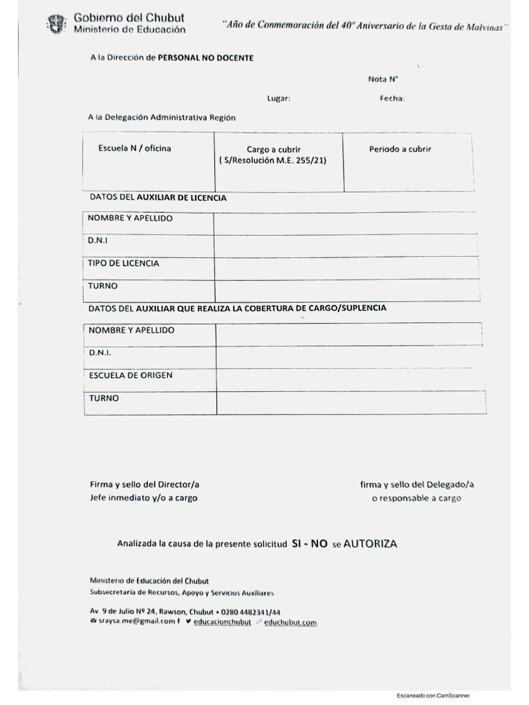 Formulario de Suplencias | PDF