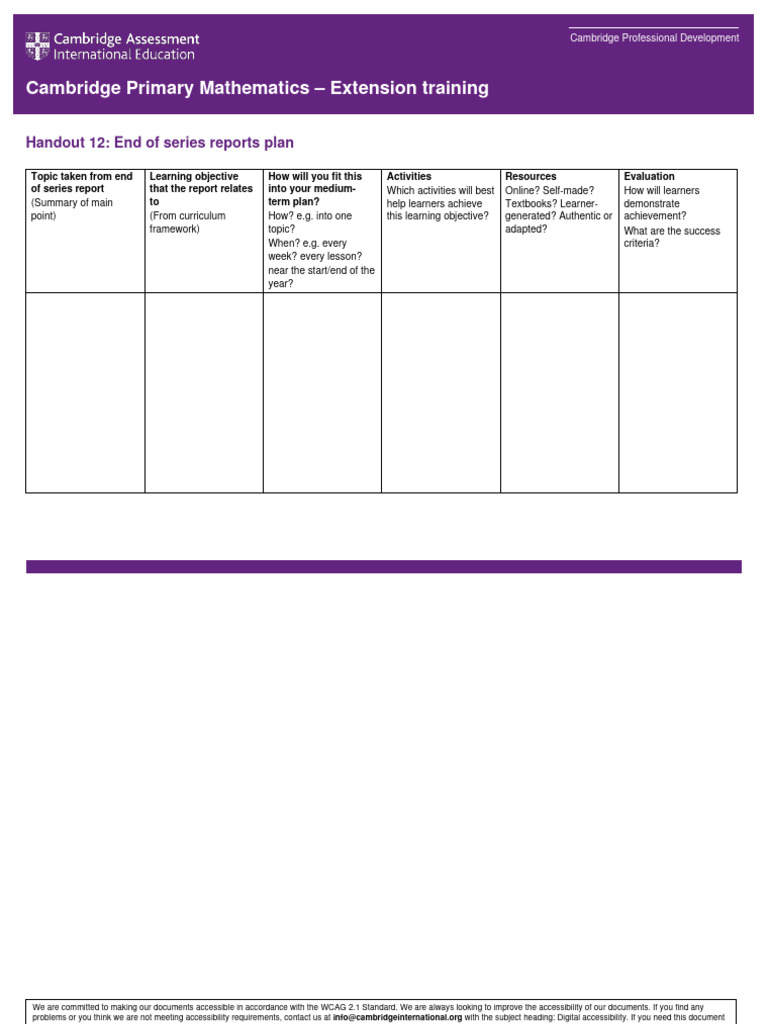 13 0096 E2 HND 12 EndOfSeries Reports Plan | PDF