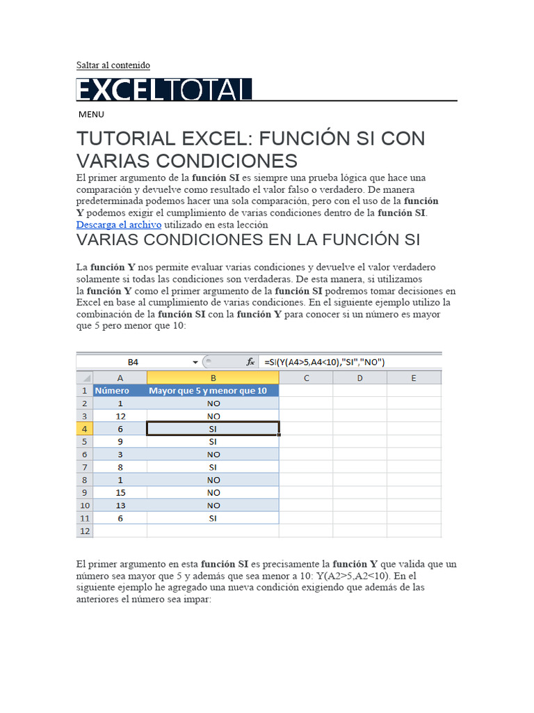 Funcion Si Excel Pdf Microsoft Excel Microsoft Outlook 1450