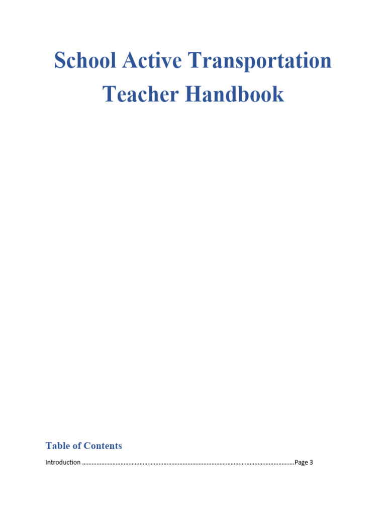 Active Transportation Teacher Handbook | PDF | Geography | Transport