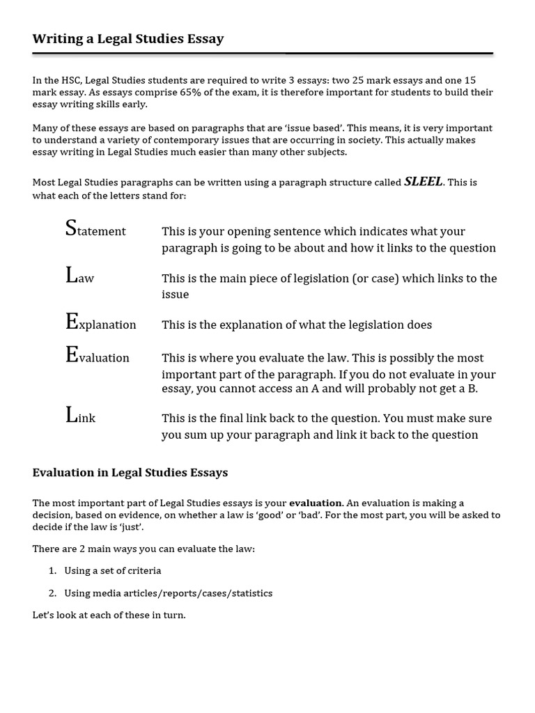 Writing Effective Legal Studies Essays | PDF | Crimes | Crime & Violence
