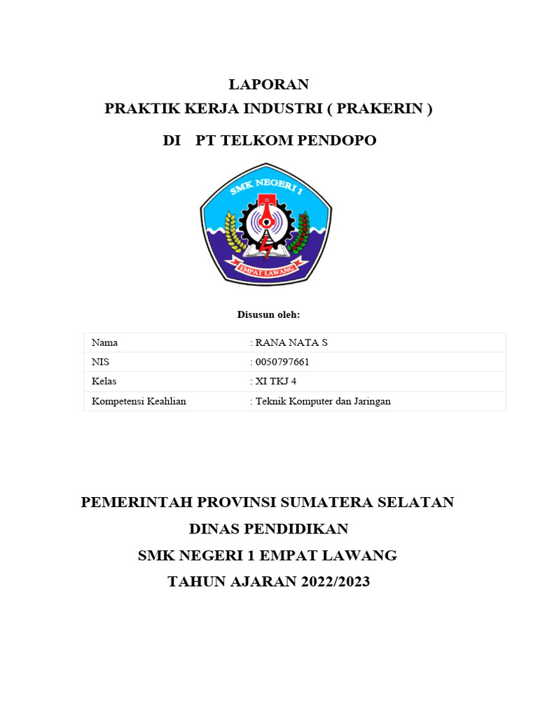 Format Laporan PKL 2023 Terbaru | PDF