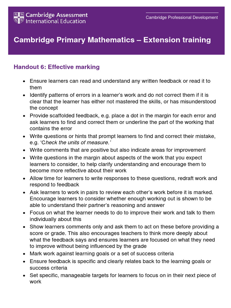 Effective Marking | Download Free PDF | Learning | Educational Assessment