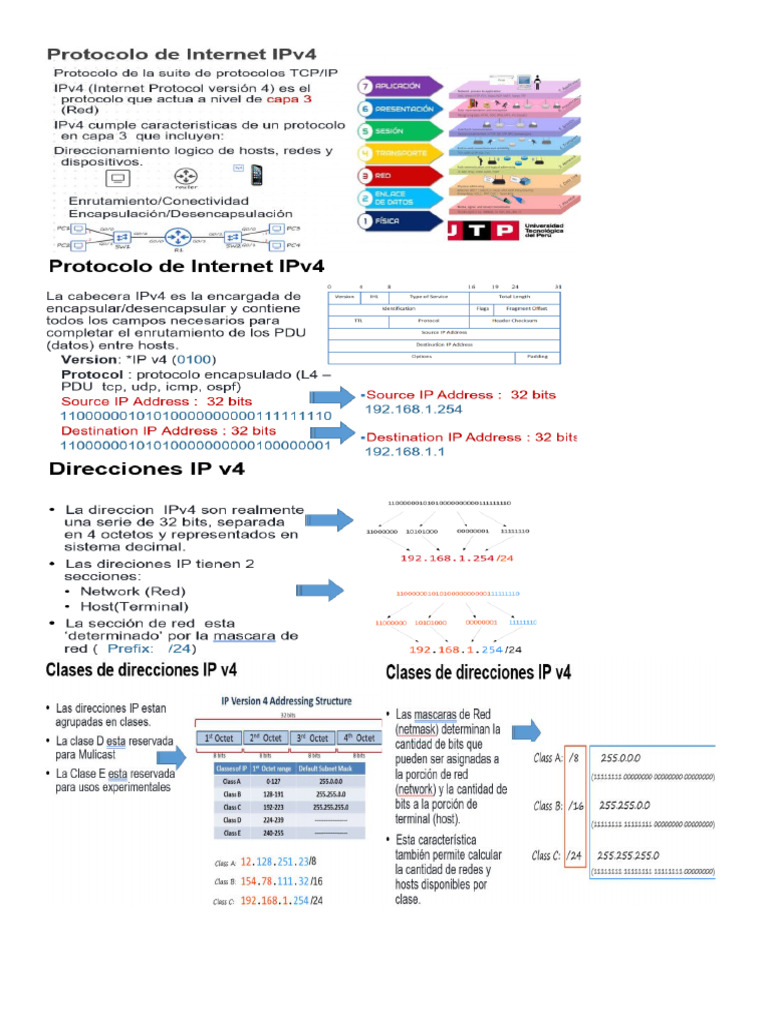 IPV4 Clase de Redes I | PDF