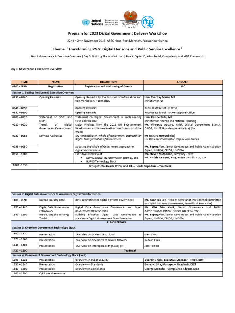 2023 Digital Government Workshop Program | PDF | E Government ...