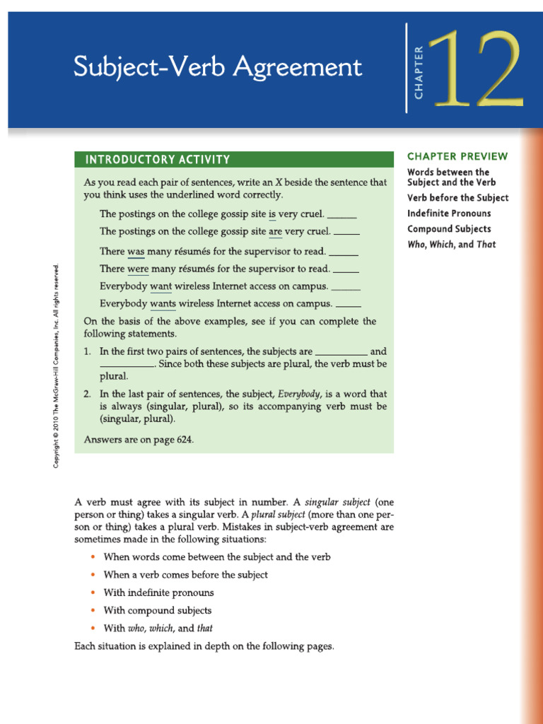 1 Subject Verb Agreement Ready | PDF