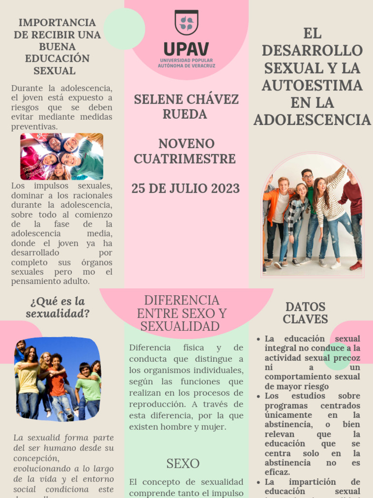 Tríptico SEXUALIDAD | Descargar gratis PDF | La sexualidad humana | Adolescencia