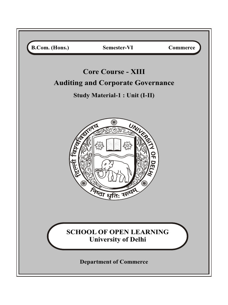 SM 1 Unit I II_merged | PDF | Audit | Internal Control