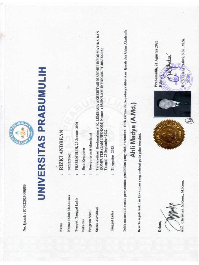 CV Rizki Andrean | PDF