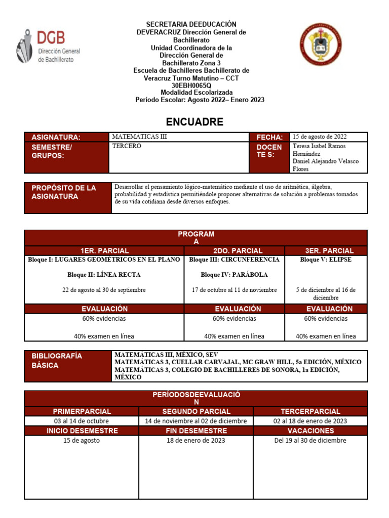 Formato Encuadre Mate III_112400 | PDF