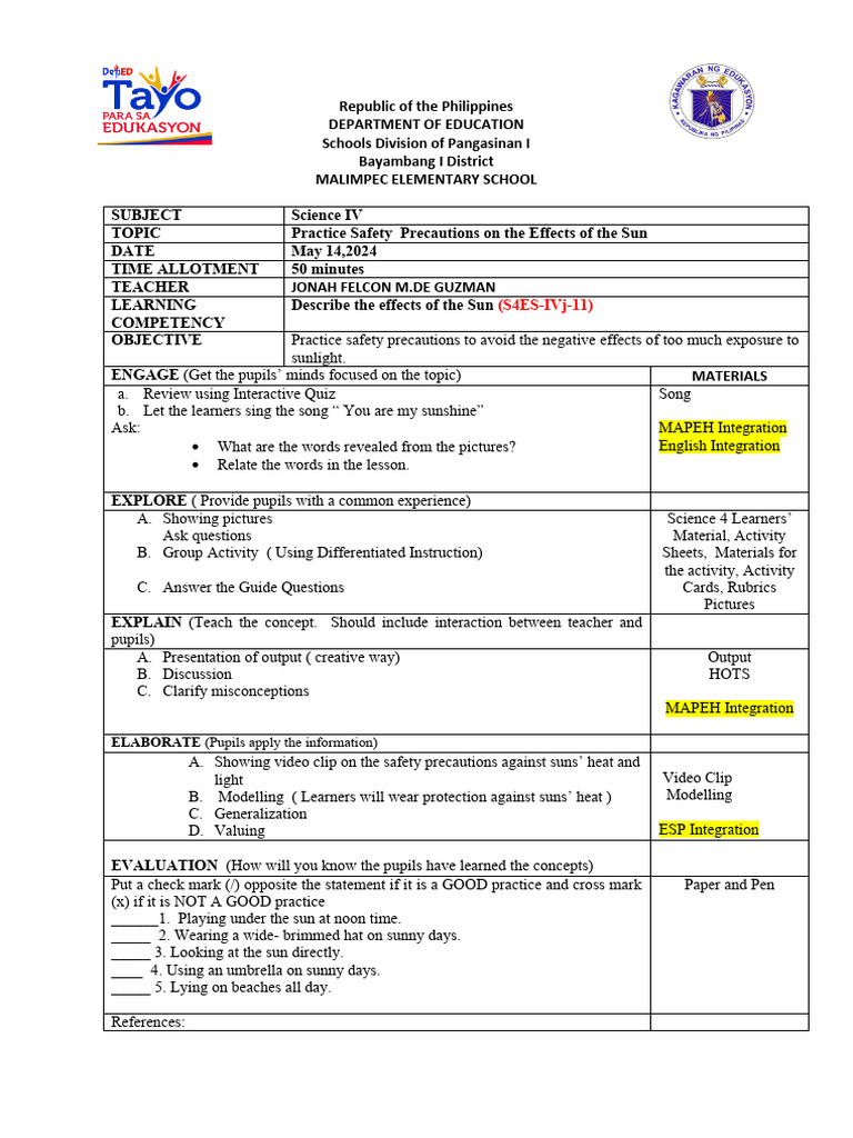 Cot Dlp Science 4 Cot 4 Pdf Learning Differentiated Instruction