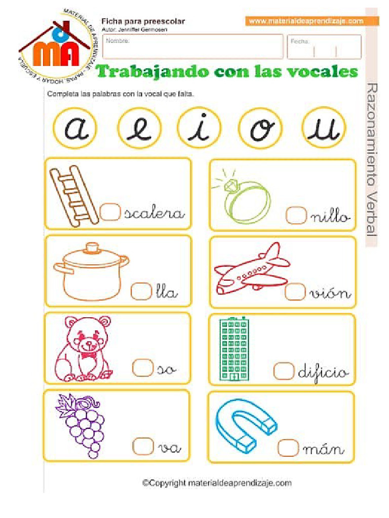 Vocales Refuerzo Pdf