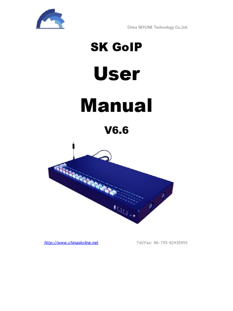 GoIP User Manual V6.6 Guide | PDF | Ip Address | Session Initiation Protocol