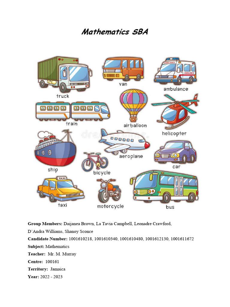 Mathematics SBA | PDF | Transport | Public Transport