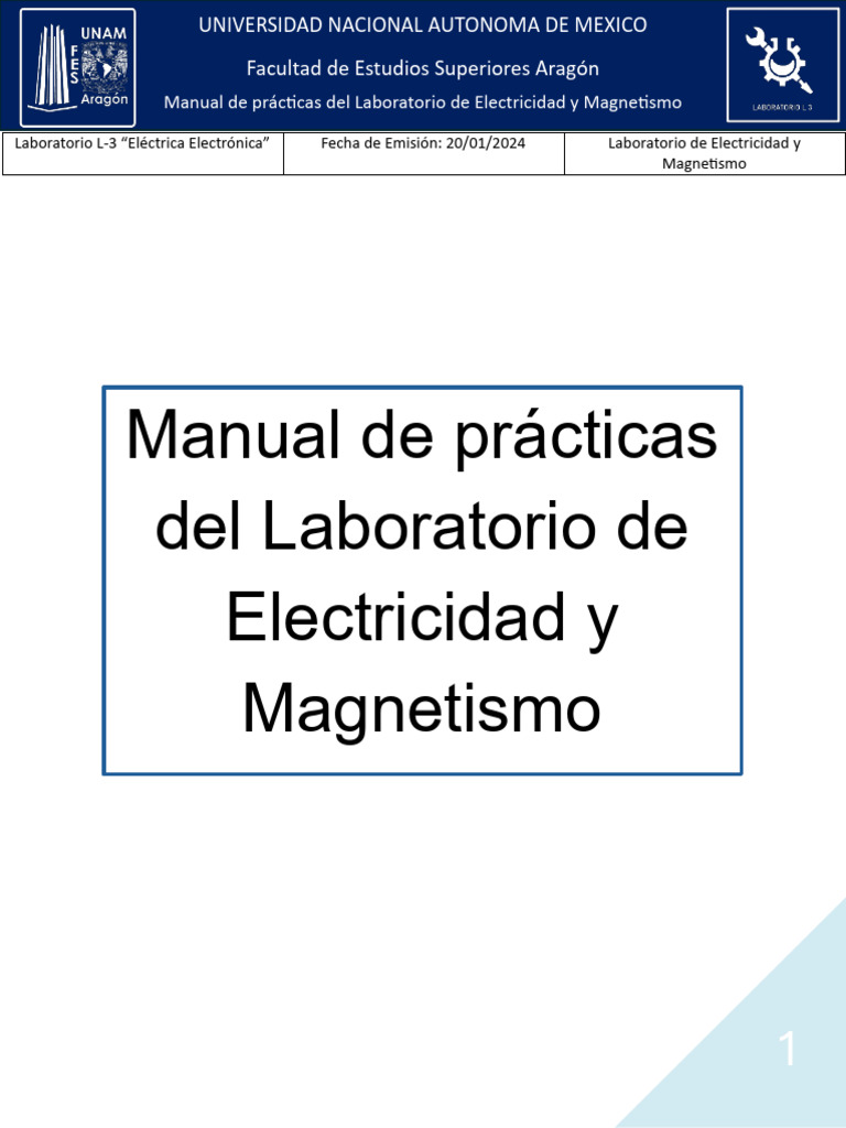 Manual de Prácticas Del Laboratorio de Electricidad y Magnetismo 1-6 | PDF | Electrostática ...