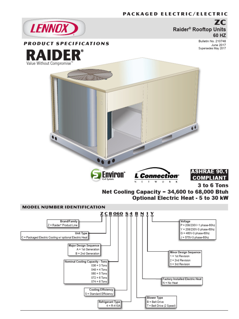 ZCB Paquete Trifasico 3-6 Tons | PDF | Thermostat | Duct (Flow)