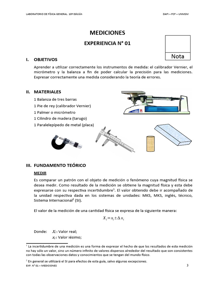FG01 Mediciones | PDF | Medición | Incertidumbre
