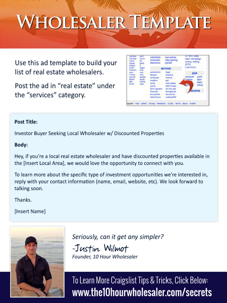 Craigslist Wholesaler Template | PDF