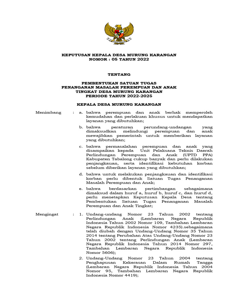 SK Satgas Ppa 2022 | PDF