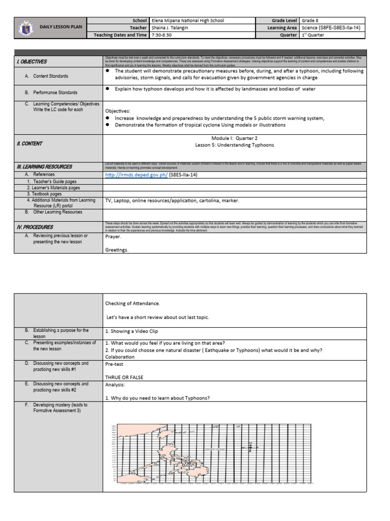 I. Objectives | PDF | Tropical Cyclones | Learning