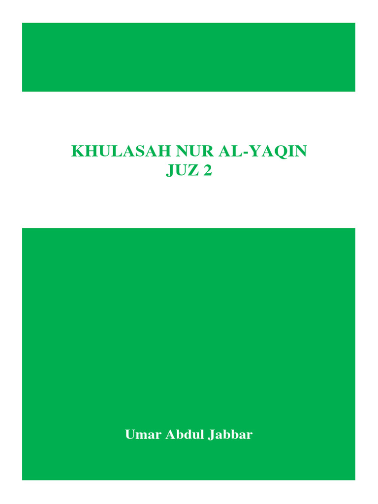 Khulasah Nuru Al Yaqin Juz 2 | PDF