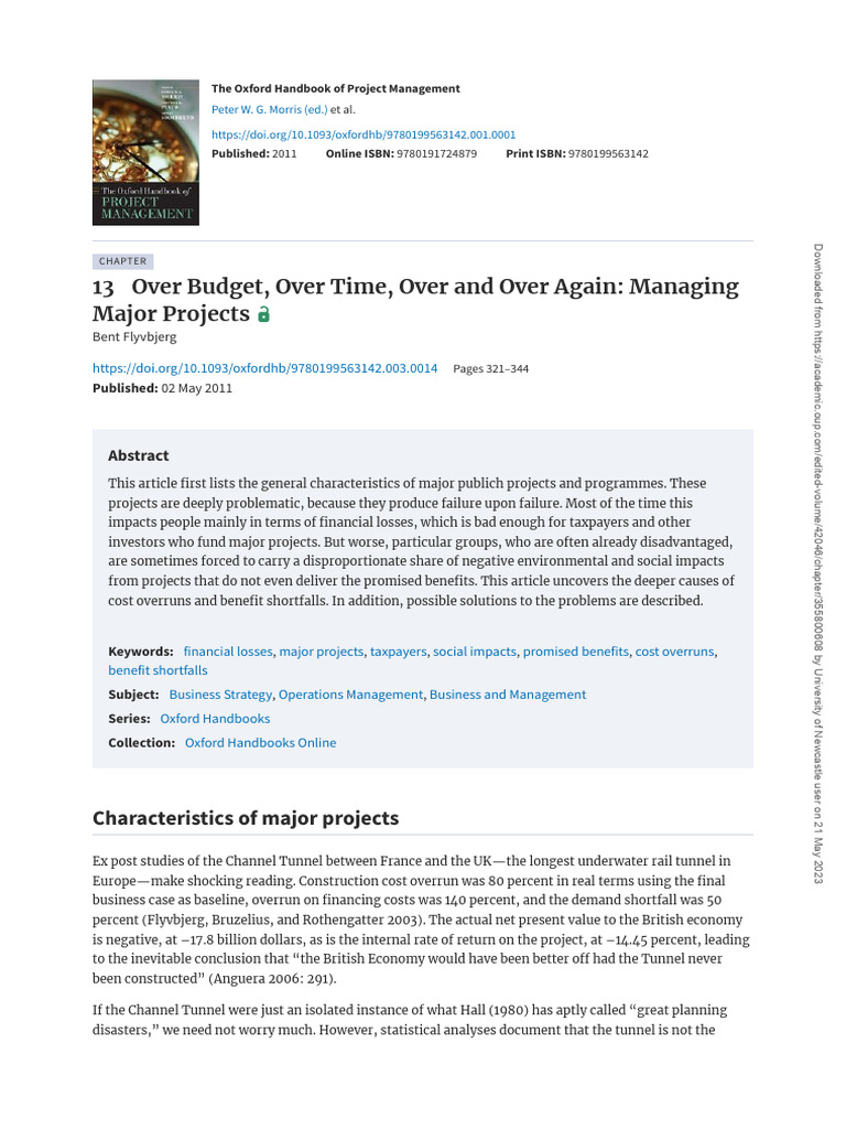 13 Over Budget, Over Time, Over and Over Again - Managing Major ...