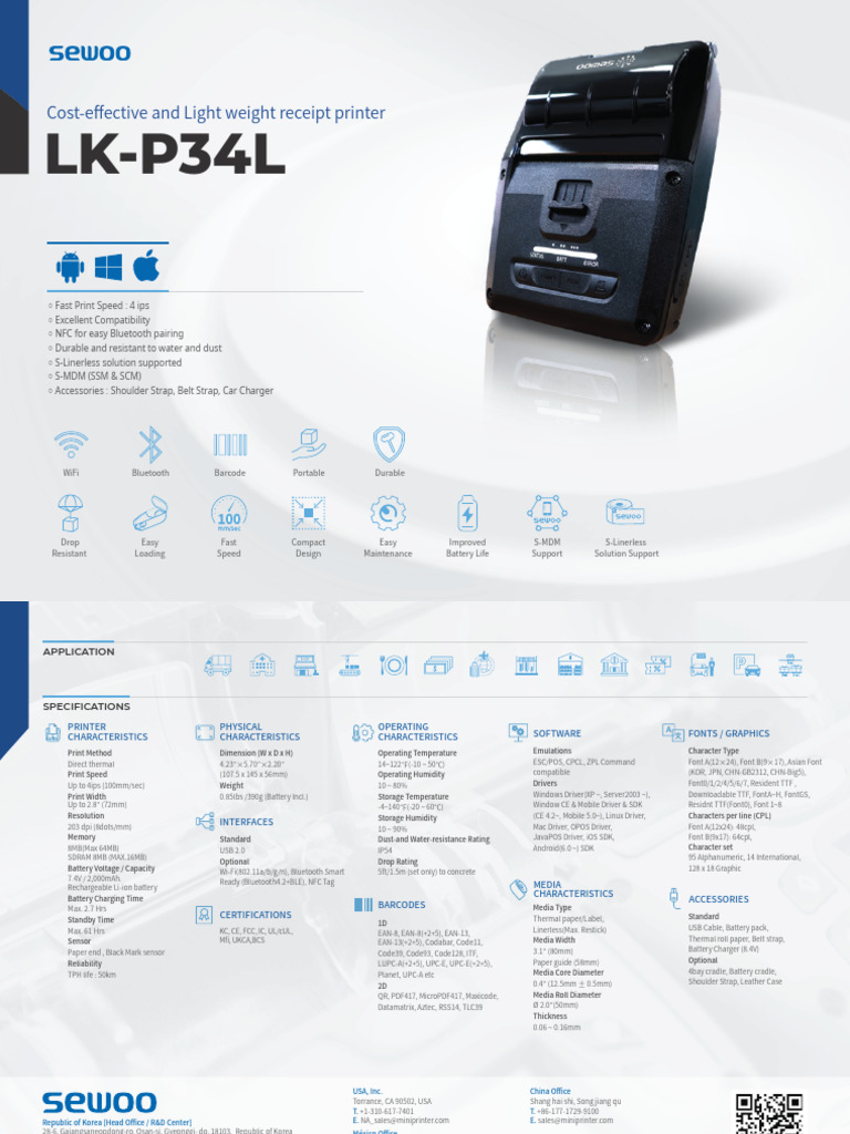 LK-P34L Leaflet | PDF | Battery Charger | Printer (Computing)