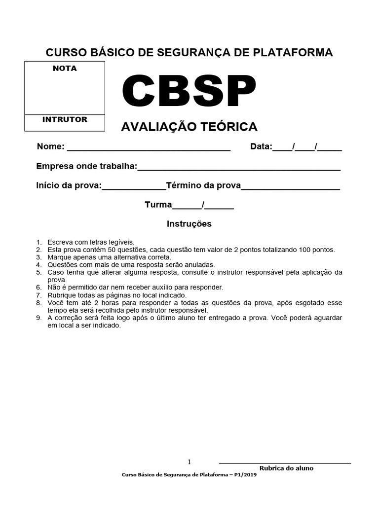 CBSP PROVA ESCRITA 50 Questões - RESPOSTAS (1) - 1 | PDF | Incêndios | Dióxido de carbono