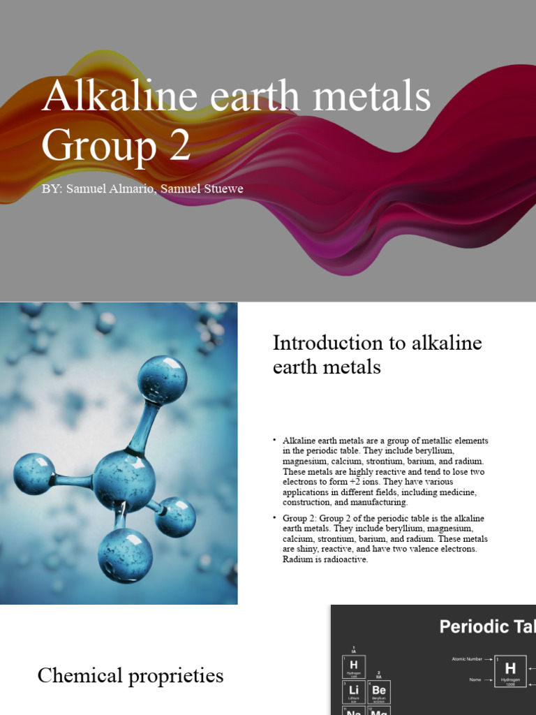 Alkaline Earth Metals Overview | PDF | Magnesium | Calcium